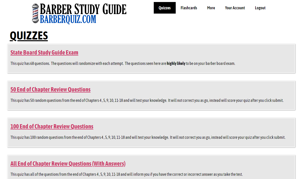 BarberQuiz.com – State Board Quizzes and Flashcards